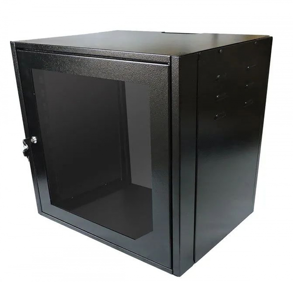 Mini Rack 12U x 550 mm Parede 19 Fechado Com Porta em Policarbonato