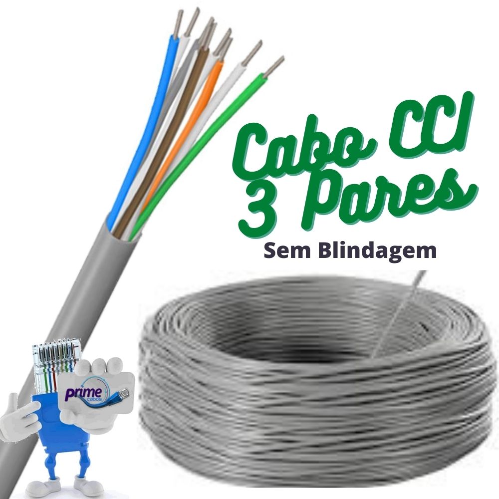 Cabo Telefônico Interno CCI 50x03 Pares com 200 Metros